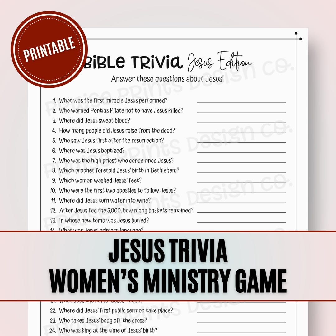 Jesus Trivia Women's Ministry Game, Bible Games, Christian Printable ...
