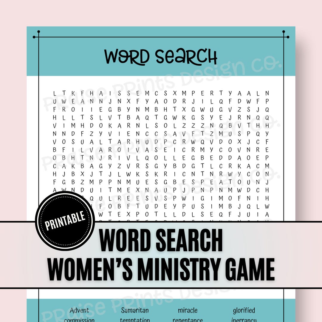 Word Search Women's Ministry Game, Bible Games, Christian Printable ...