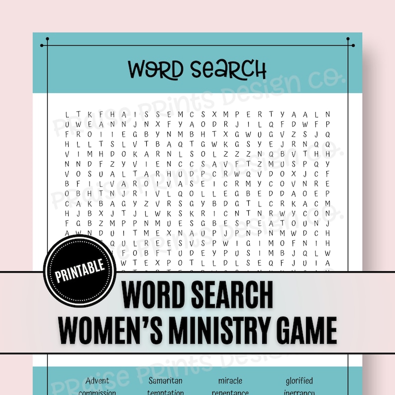 Word Search Women's Ministry Game, Bible Games, Christian Printable ...