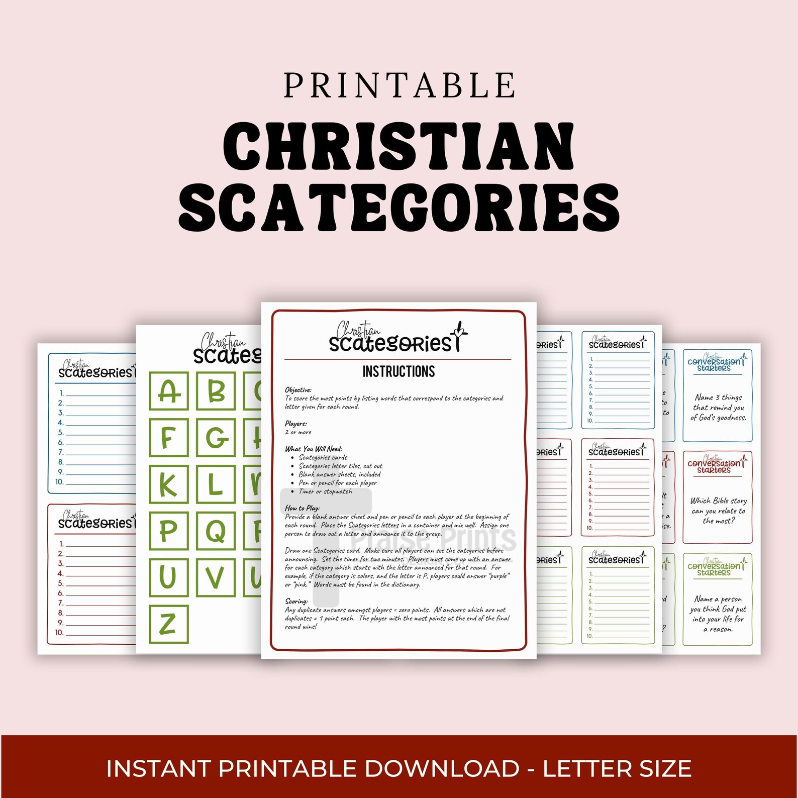 Scattergories: Women's Ministry Christian Game (printable) - Etsy