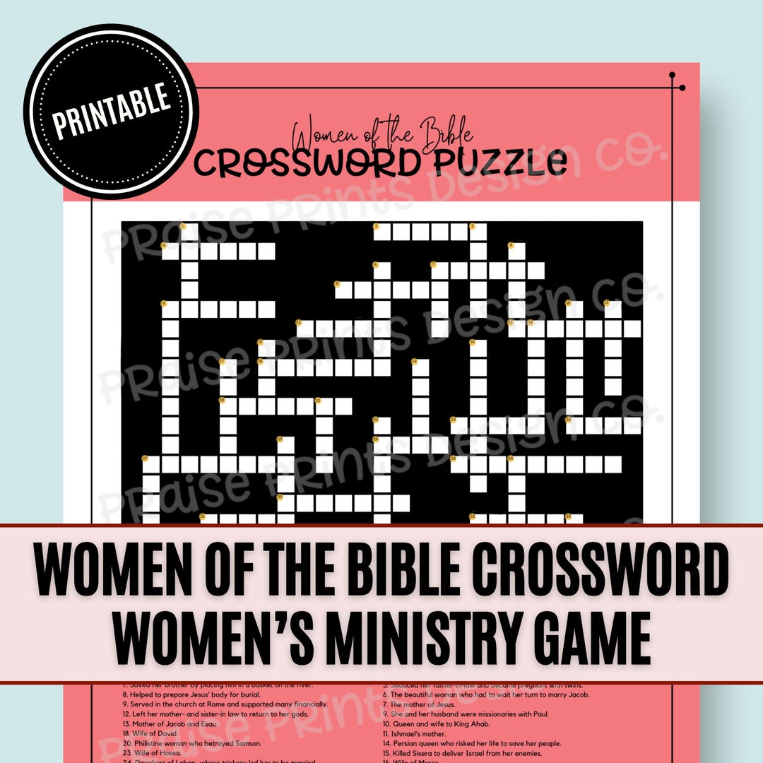 Women of the Bible Crossword Puzzle: Christian Printable Game (digital ...