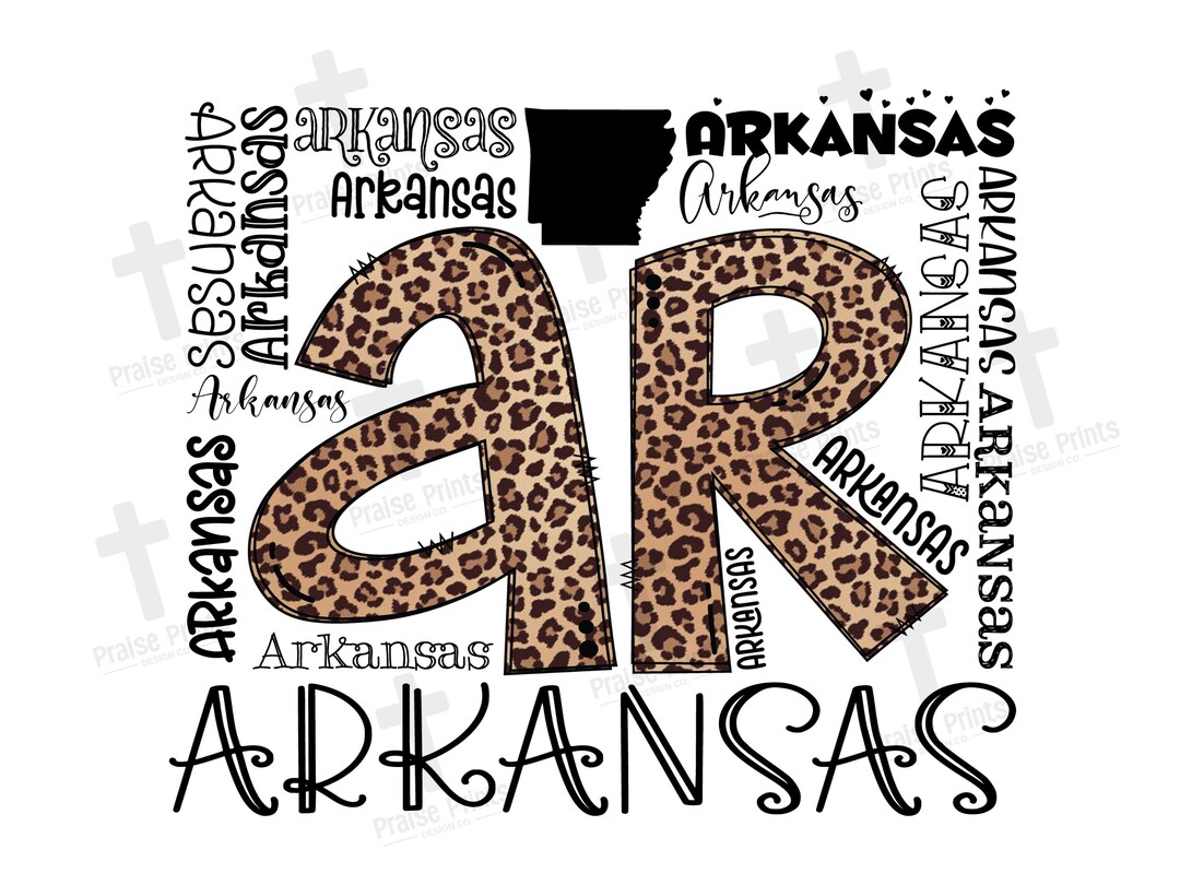 Arkansas Leopard Print PNG, Sublimation Design, Arkansas Sign, Arkansas ...