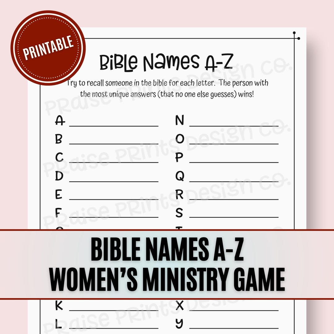 Bible Names A-Z: Women's Ministry Retreat Printable Game (PDF) - Etsy