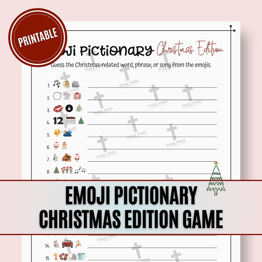 Christmas Emoji Pictionary Game (printable) - Etsy