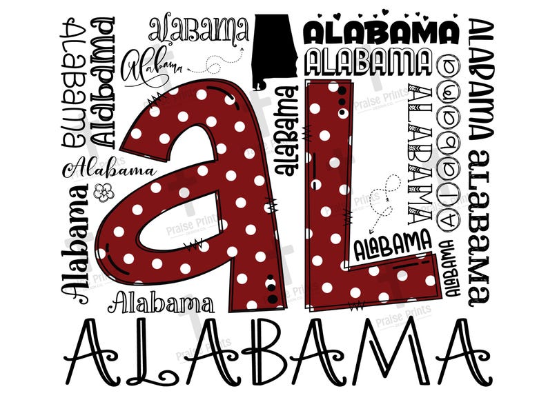 Alabama Polka Dot Sublimation and DTF Design: AL State Pride (digital ...