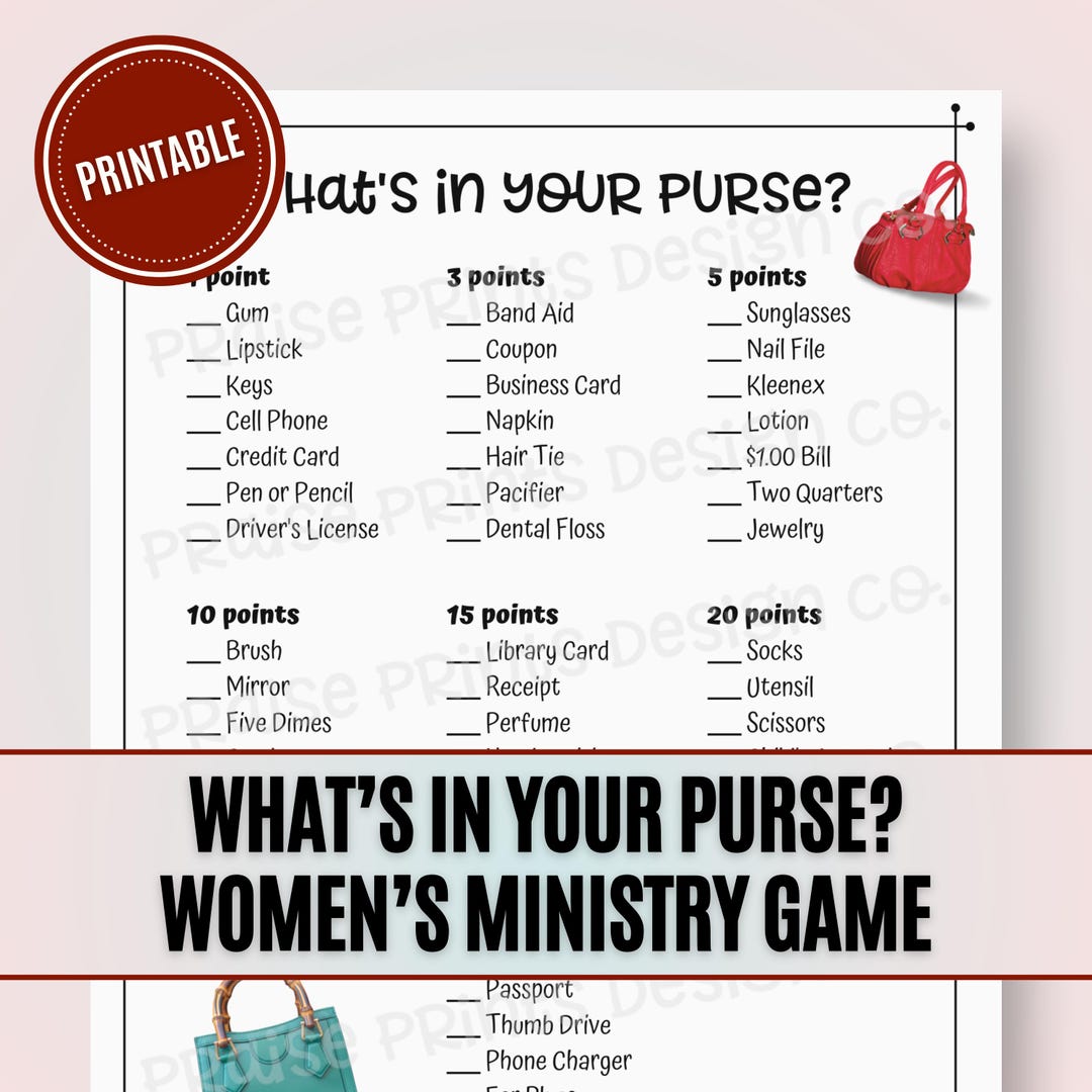What's in Your Purse: Christian Women's Ministry Game & Activity ...