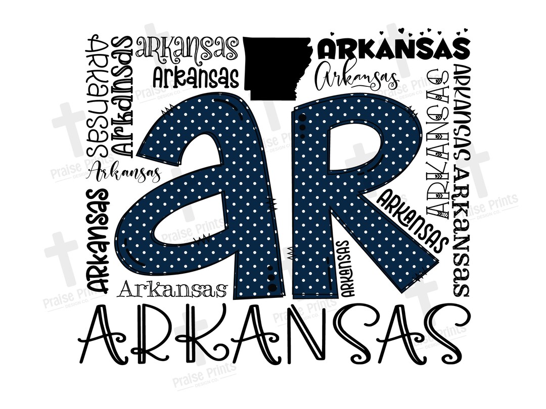 Arkansas Navy Blue Polka Dot PNG, Sublimation Design, Arkansas Sign ...