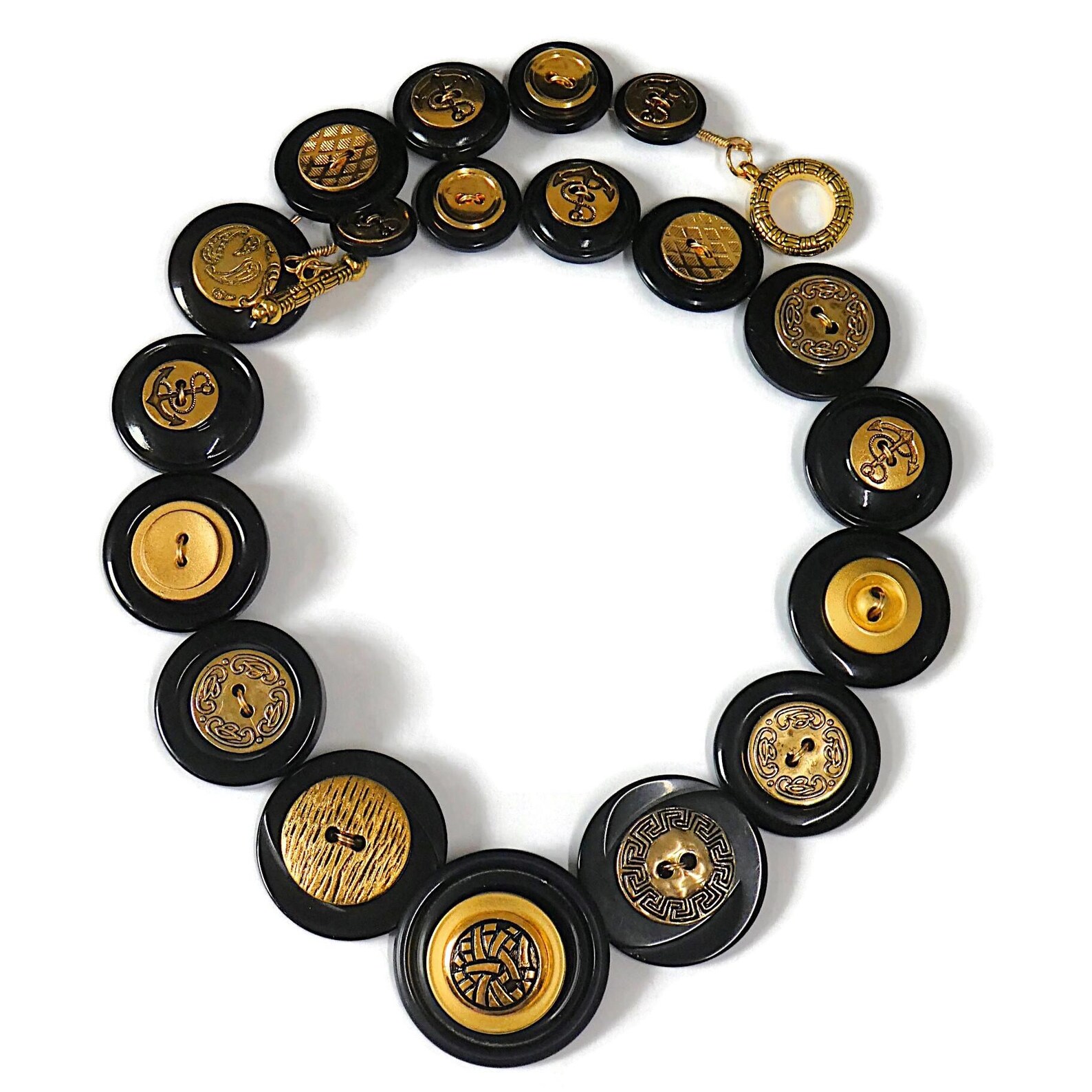 Black and Gold Statement Necklace, Handmade Jewelry, Australian Seller ...