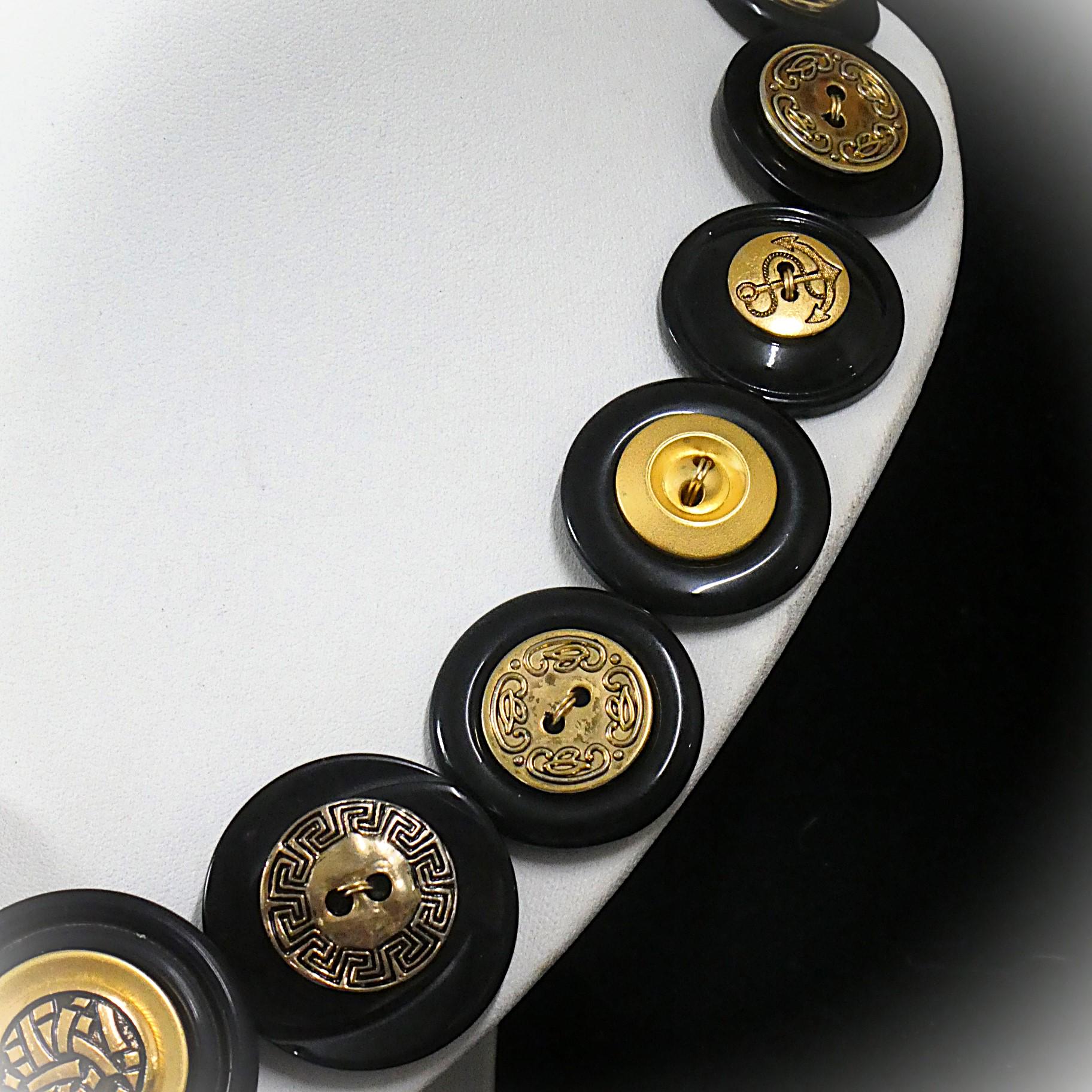 Black and Gold Statement Necklace, Handmade Jewelry, Australian Seller ...