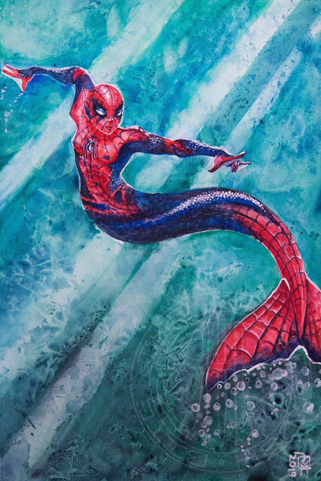 Spider-mer Art Spider-man Mermaid Marvel - Etsy