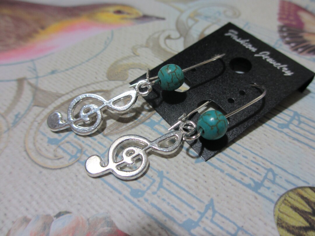Turquoise Jewelry, Music Note, Treble Clef, Music Gift for Her/ Music ...