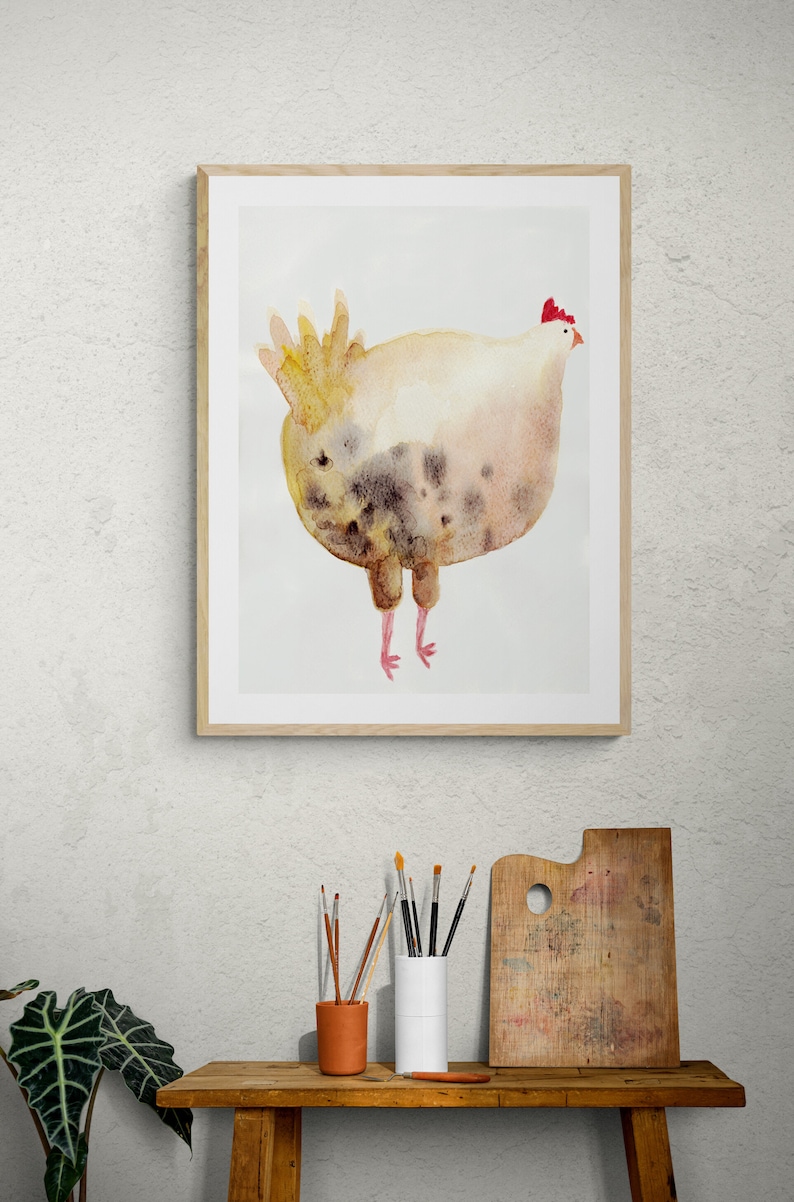 Jane - Watercolour Art Print Chicken. Animal Art. Chook. Hen. - Etsy