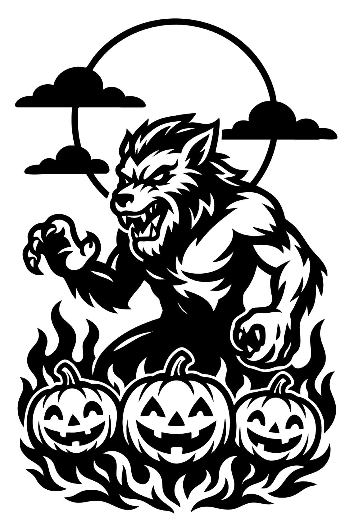 Wolfman Halloween SVG: Laser Cut Werewolf Design (digital Download) - Etsy