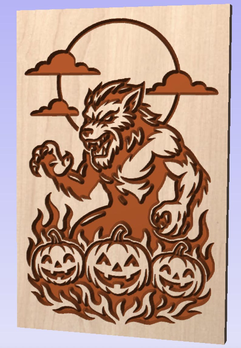 Wolfman Halloween SVG: Laser Cut Werewolf Design (digital Download) - Etsy