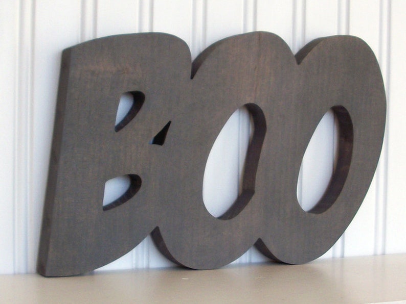 BOO Wood Sign BOO Word Sign. Grey Wood Stain BOO Letter Sign - Etsy