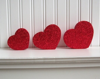 Red Heart Decor | Etsy