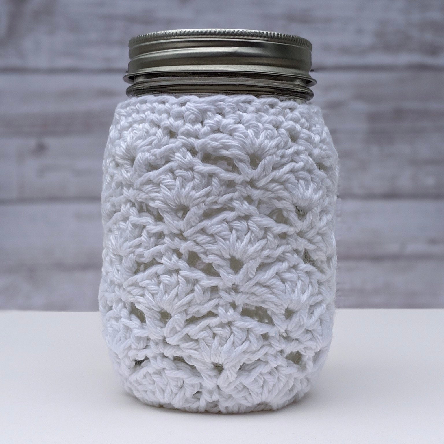 Mason Jar Cover With Crochet Design Insulating Cozy Made | Etsy