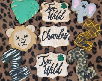 Two Wild Jungle Themed Cookies 36 Cookies - Etsy