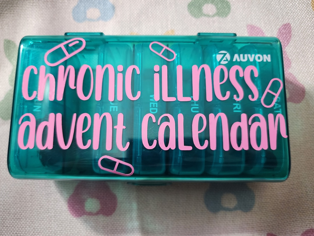 Custom Chronic Illness Advent Calendar Sticker Funny Pill Box Sticker ...