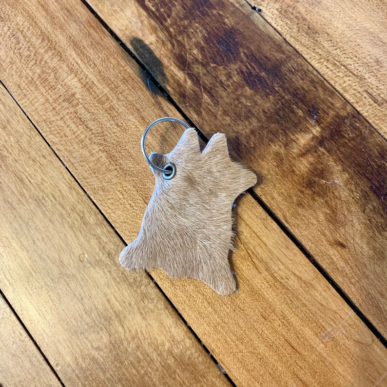 Cowhide Keychain - Etsy