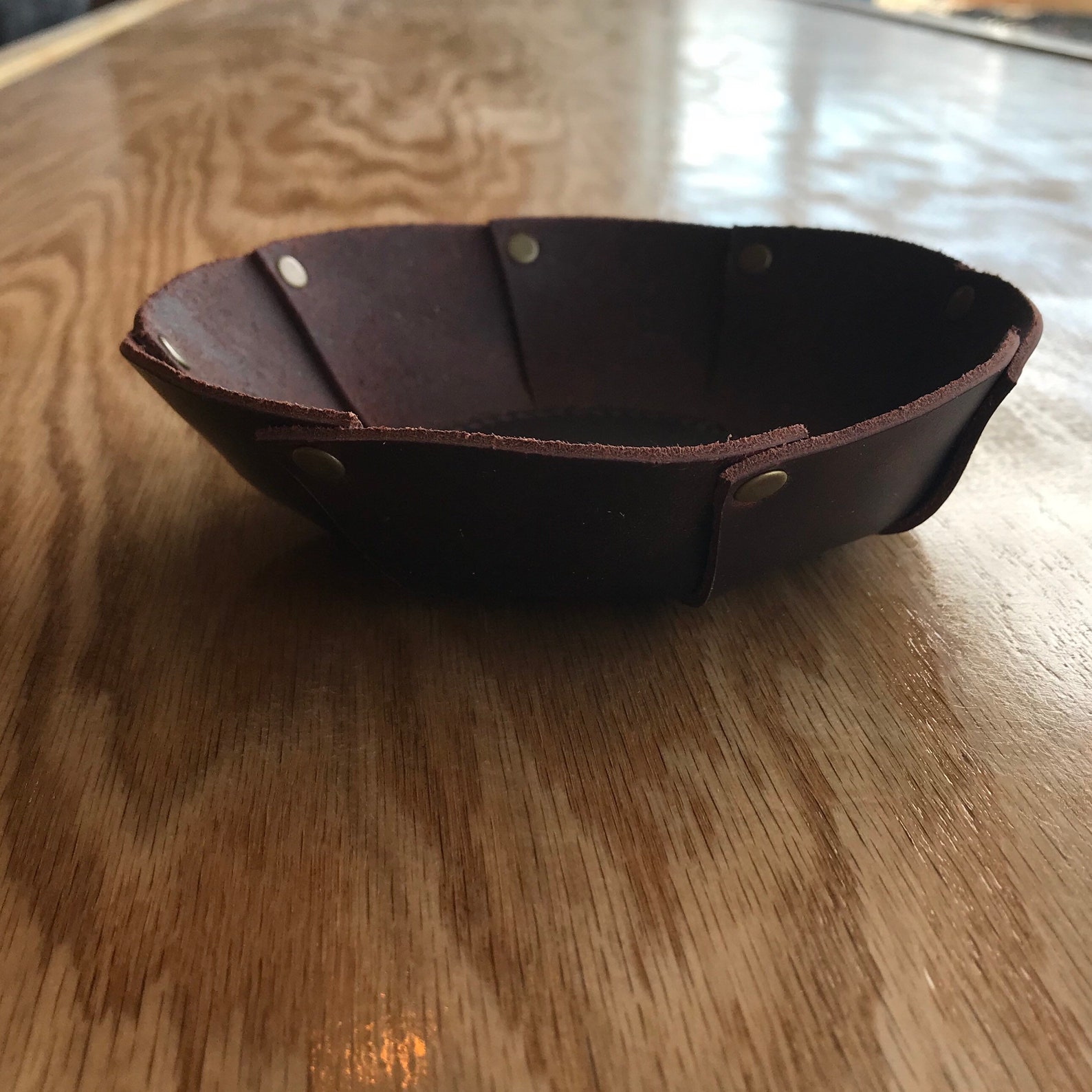 Leather Key and Coin Dish - Etsy