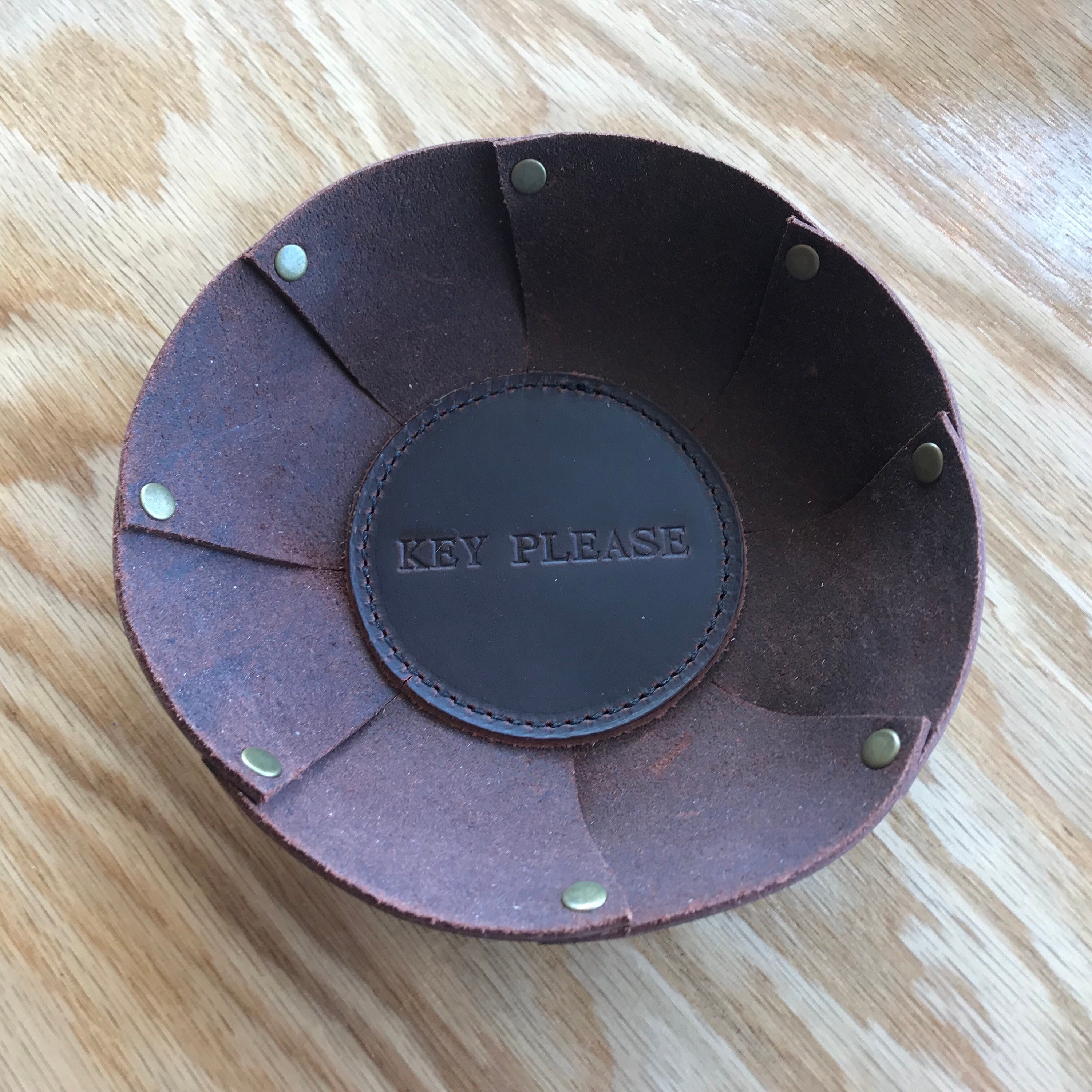 Leather Key and Coin Dish - Etsy