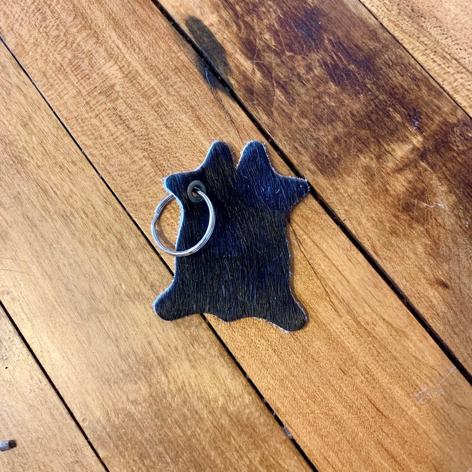 Cowhide Keychain - Etsy