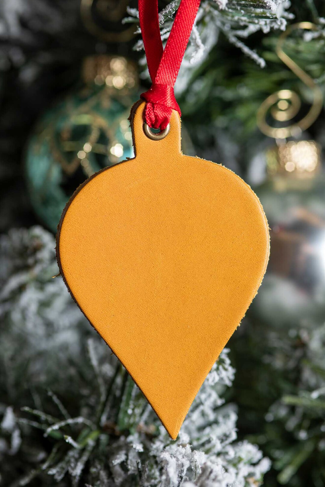 Teardrop Ornament | Leather Ornament - Etsy