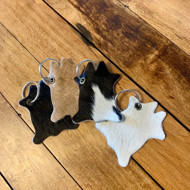 Cowhide Keychain - Etsy