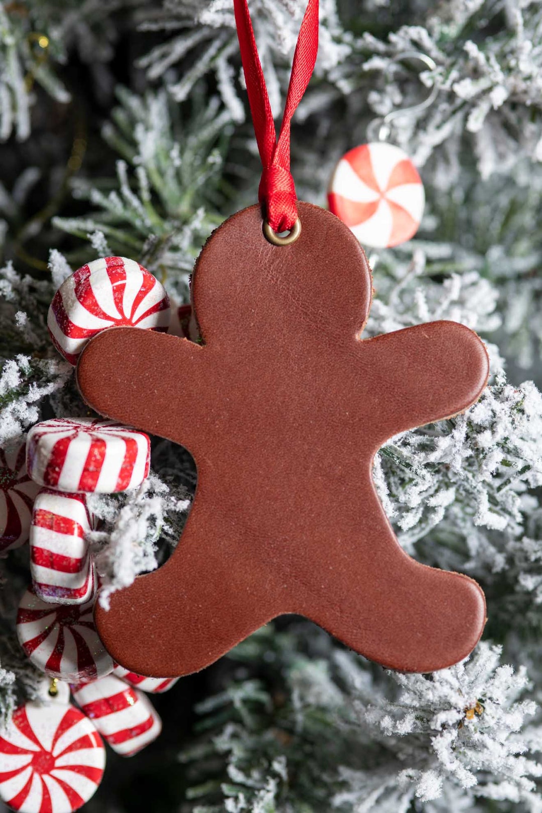 The Gingerbread Man | Leather Ornament - Etsy