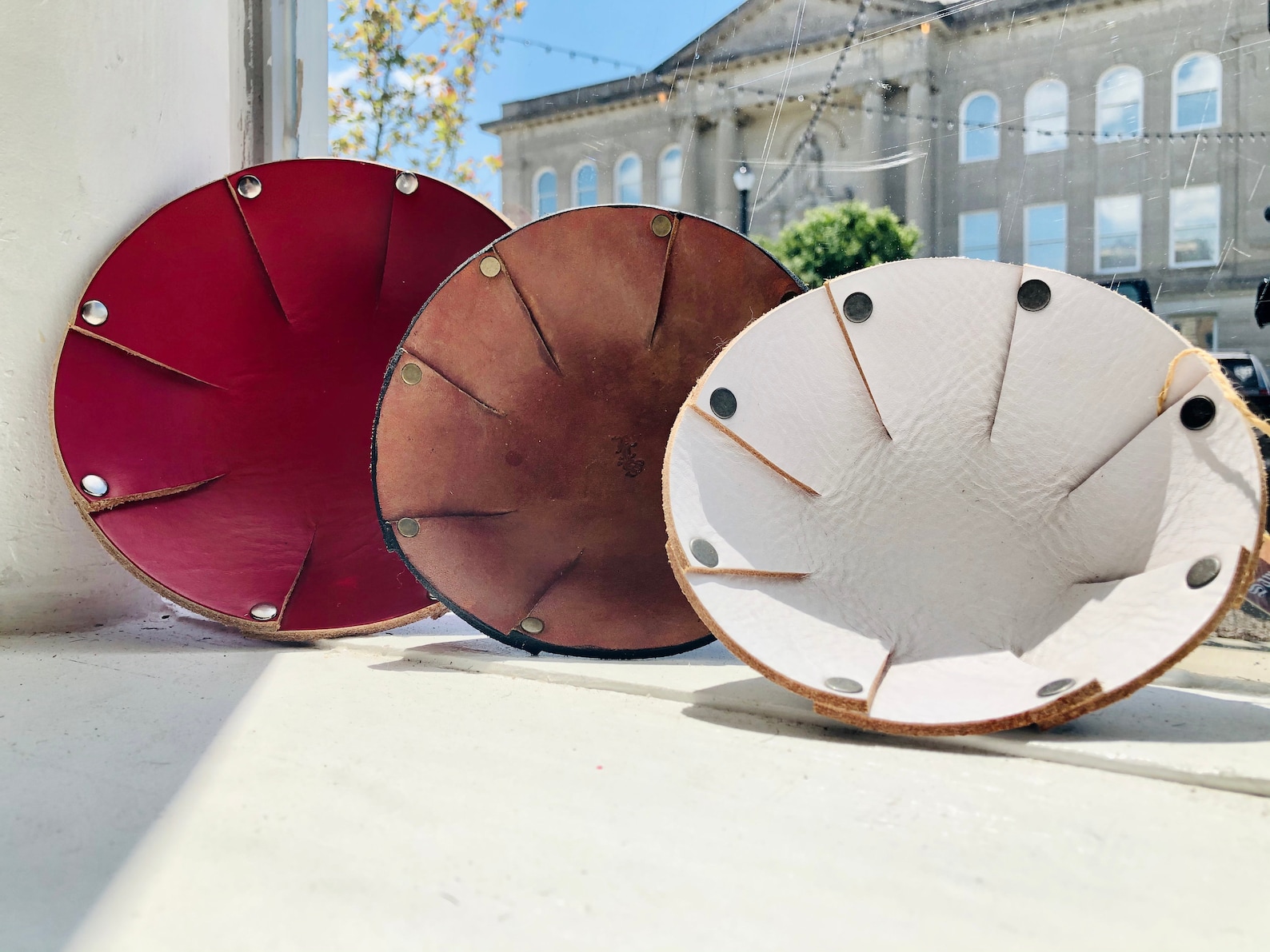 Small Leather Key and Coin Dish - Etsy