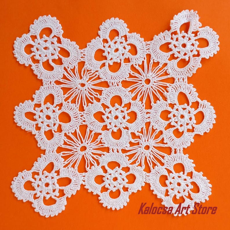 Handmade Vintage Crochet Doily – 13 X 13 Cm (5.1 X 5.1 Inches) Square ...
