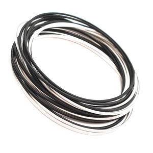 Stainless Steel Bracelets Set Black and White-guitar Strings Bracelets ...