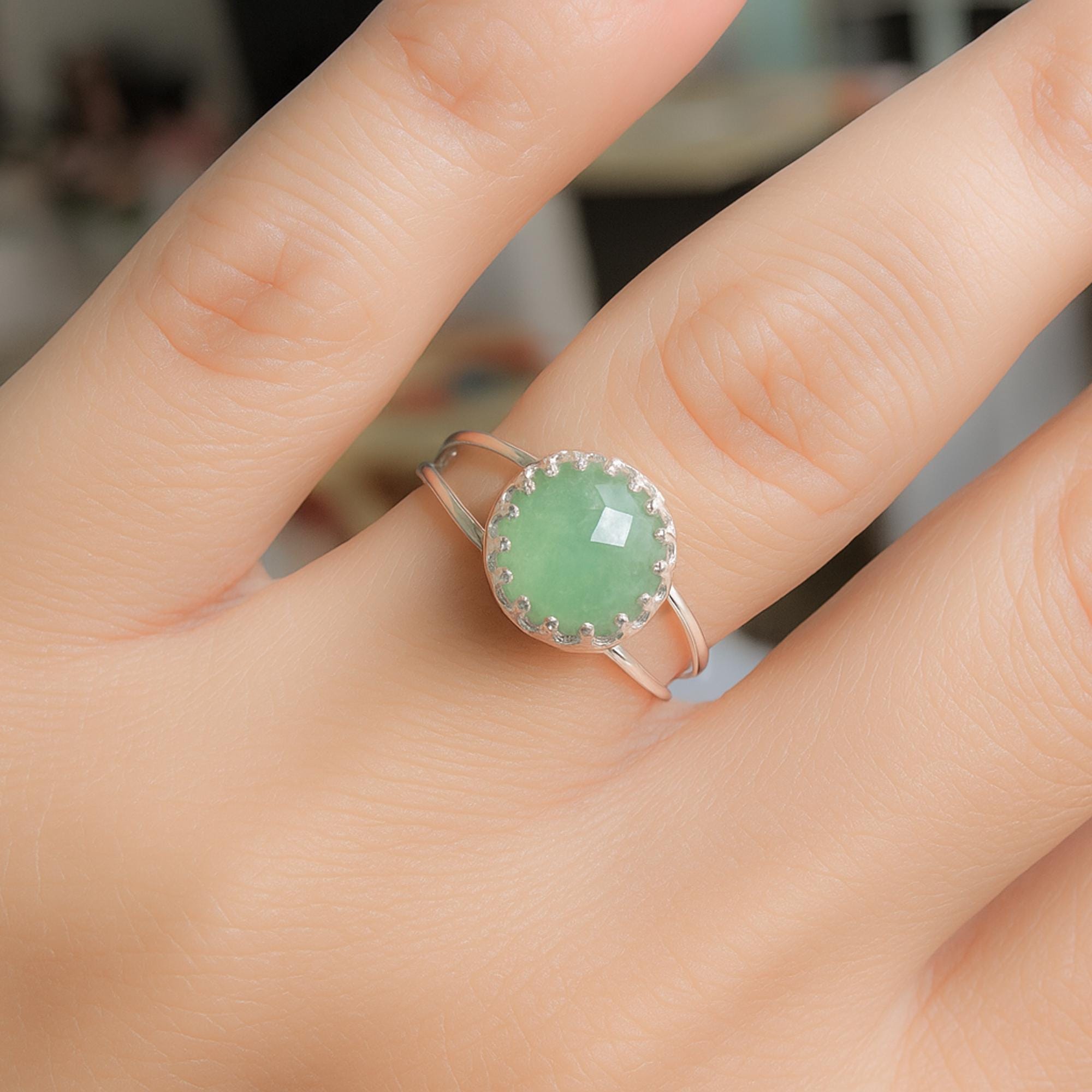 Jade Ring Silver, Silver Jade Ring Jewelry, Jade Gold Jewelry, Jade ...