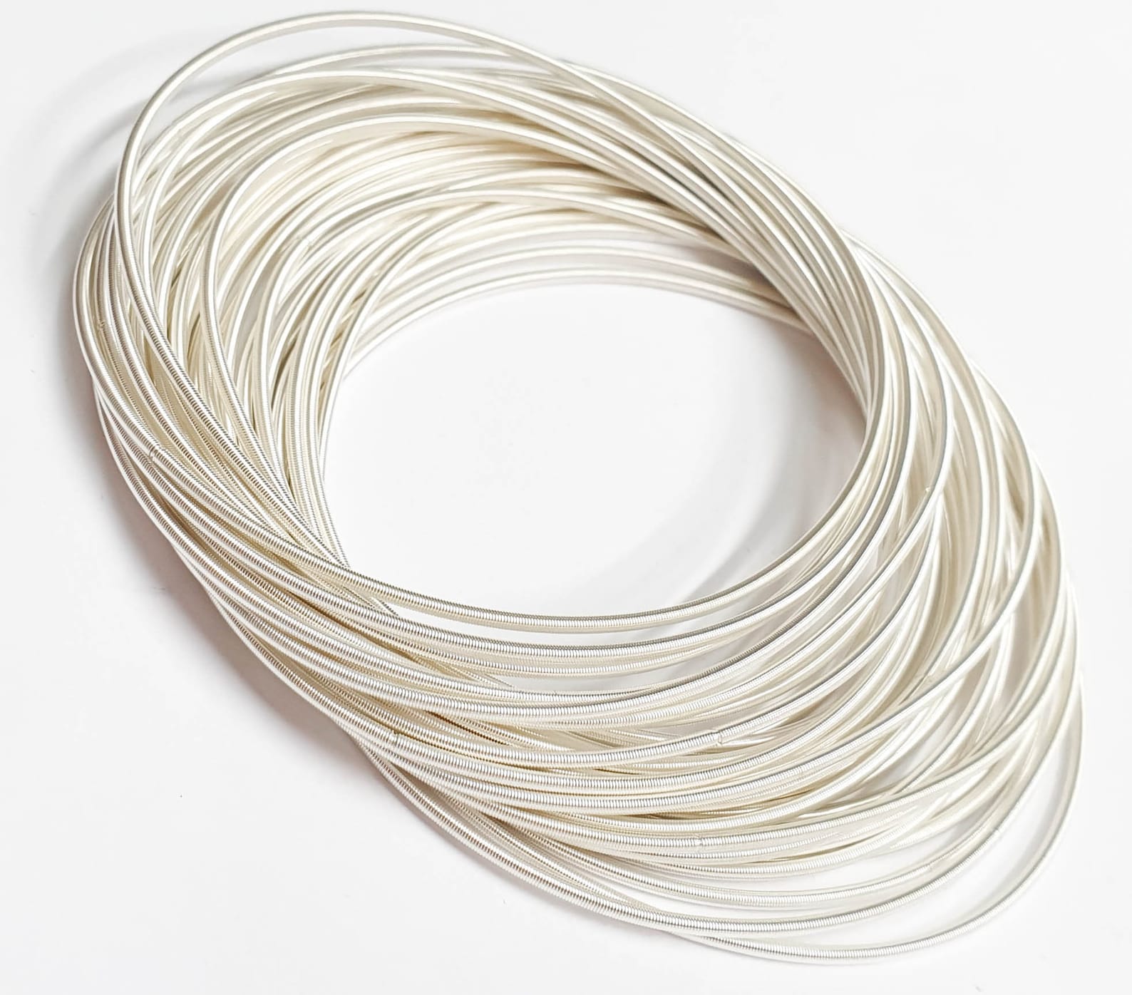 White Silver Bracelet Guitar String Bracelet Gold Spring | Etsy