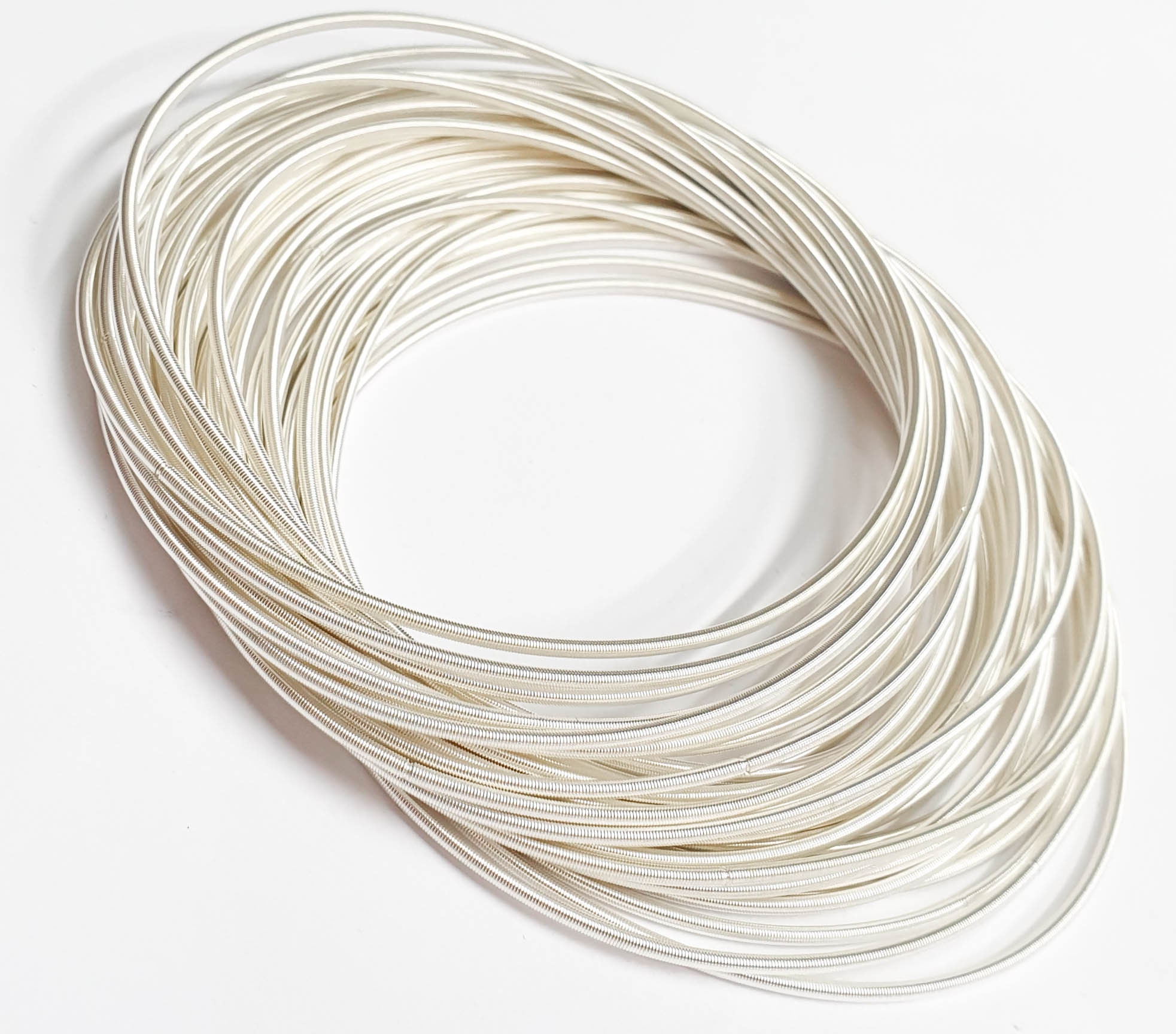 White Silver Bracelet Guitar String Bracelet Gold Spring | Etsy