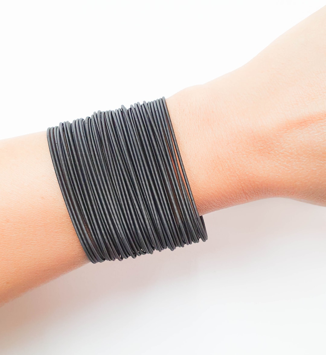Black Guitar String Bracelet, Guitar String Bracelet, Black Guitar ...