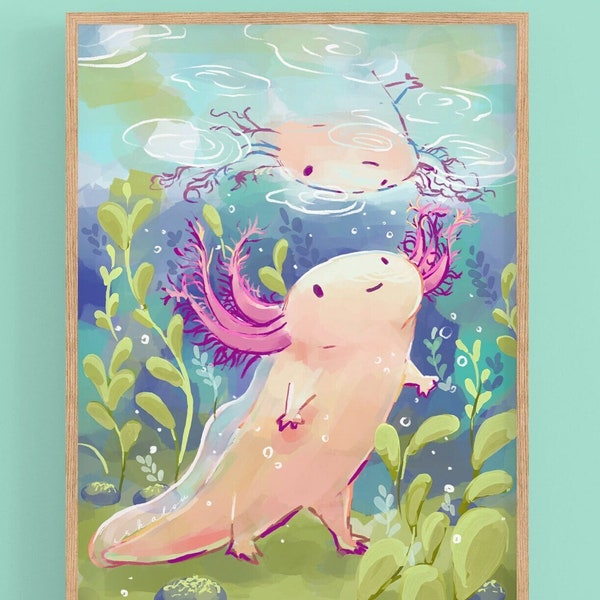 Cute Axolotl Kawaii - Etsy