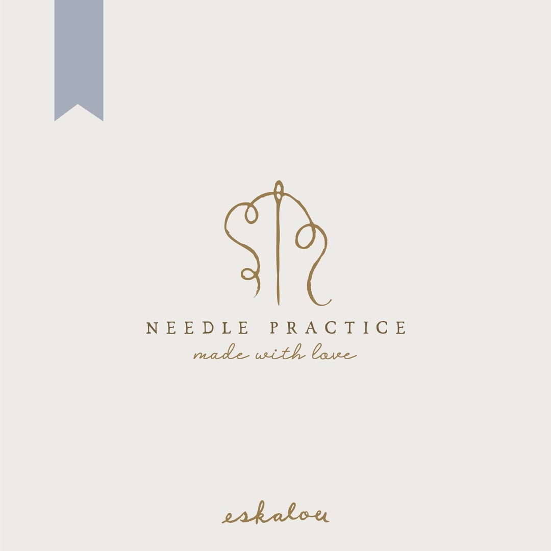 Sew Logo Design Premade Hand Drawn Brand Sewing Tailor Crochet Knitting ...