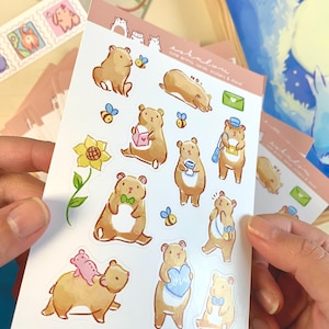 Eco-friendly Bear Sticker Sheet - Cute Pvc-free & Recyclable Stickers ...