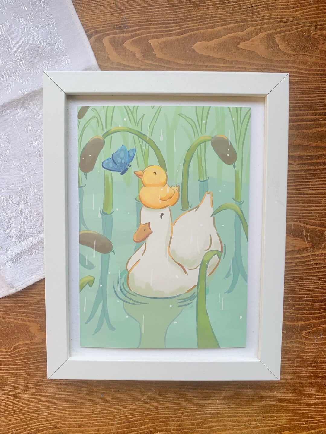 Cute Duck Print Cute Kawaii River Illustration Cute - Etsy