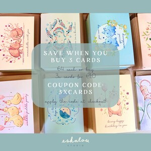 Duck Waddle Puddle Party Greeting Card: Cute & Kawaii Hand-painted Art ...