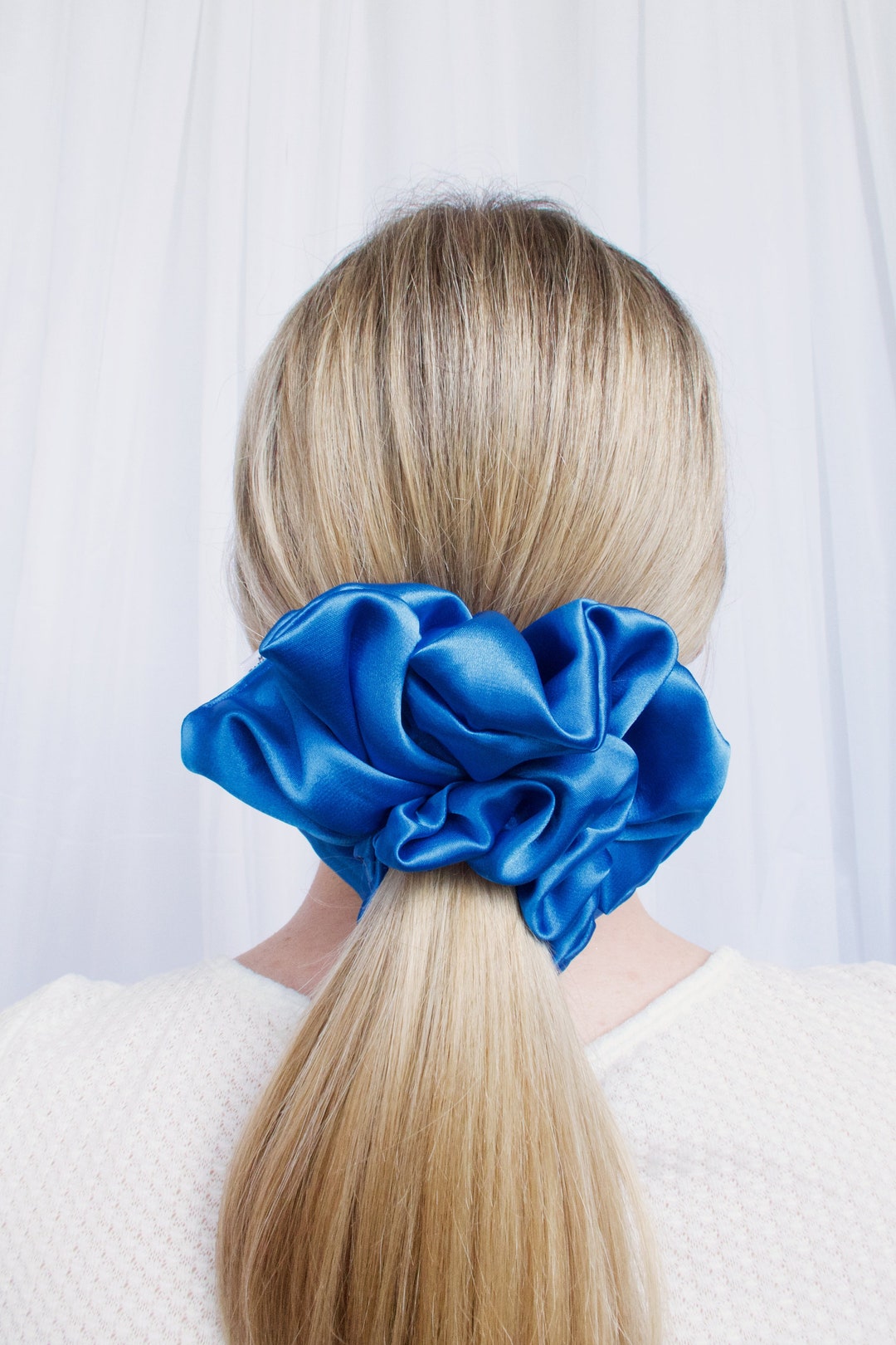 XL Royal Satin Scrunchie WIDE ELASTIC Large Oversized - Etsy