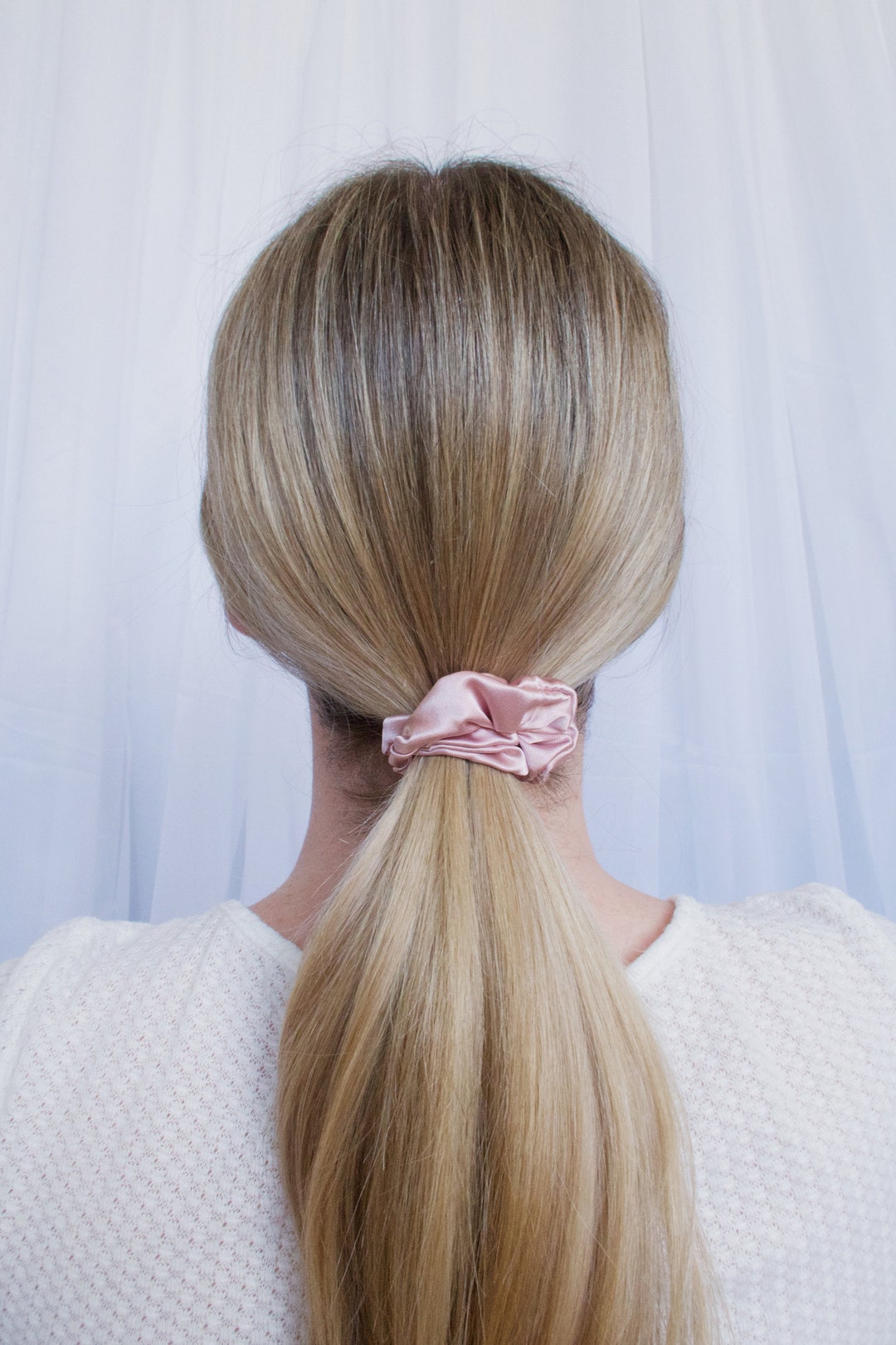 Dusty Pink Satin Mini Scrunchie, Small, Tiny Scrunchy, Kids, Fine Hair ...