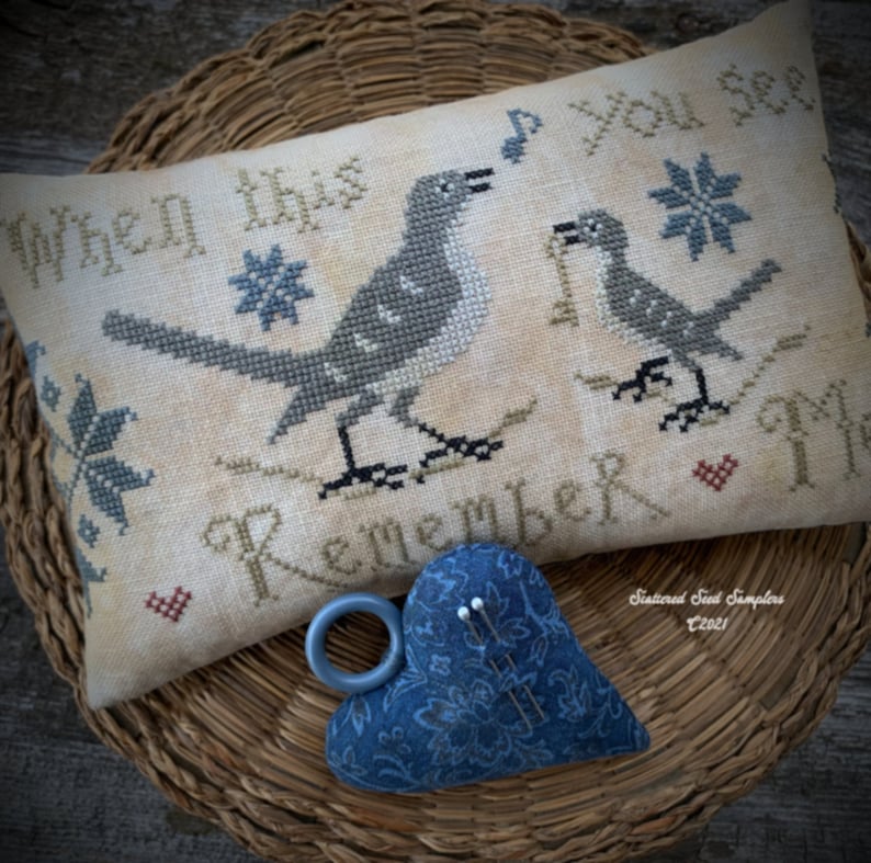 Mockingbird's Message ~ Pinkeep Pattern From Scattered Seed Samplers ...