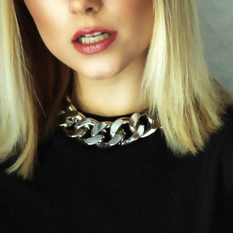 Chunky Silver Necklace - Etsy