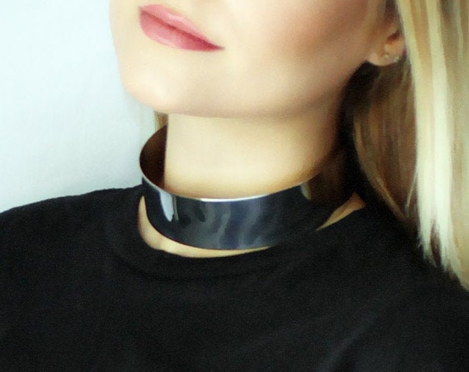 Medium Silver Hand Rolled Metal Choker - Etsy