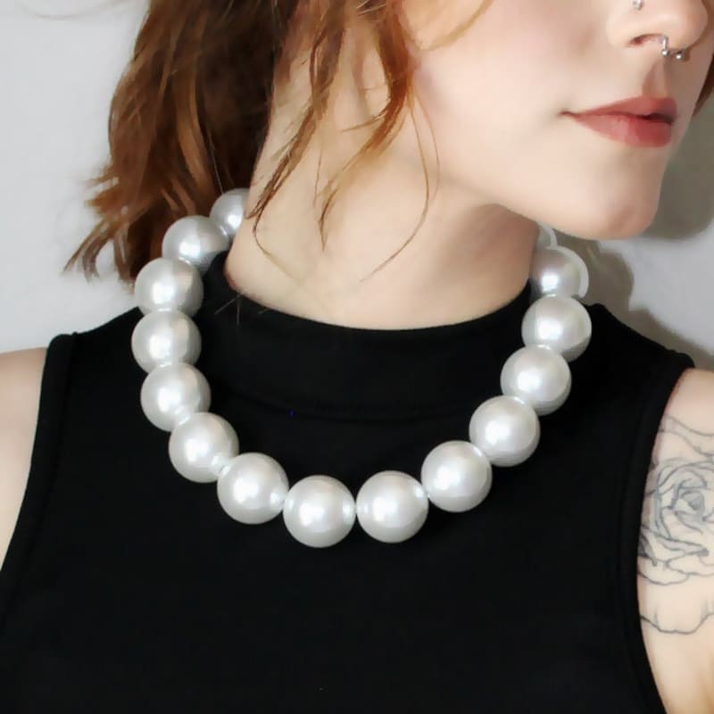 Chunky Pearl Necklace - Etsy