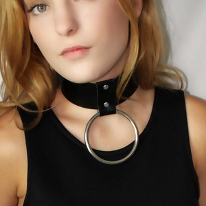 Wide Leather Large O Ring Choker Necklace- Gift for Her - Etsy