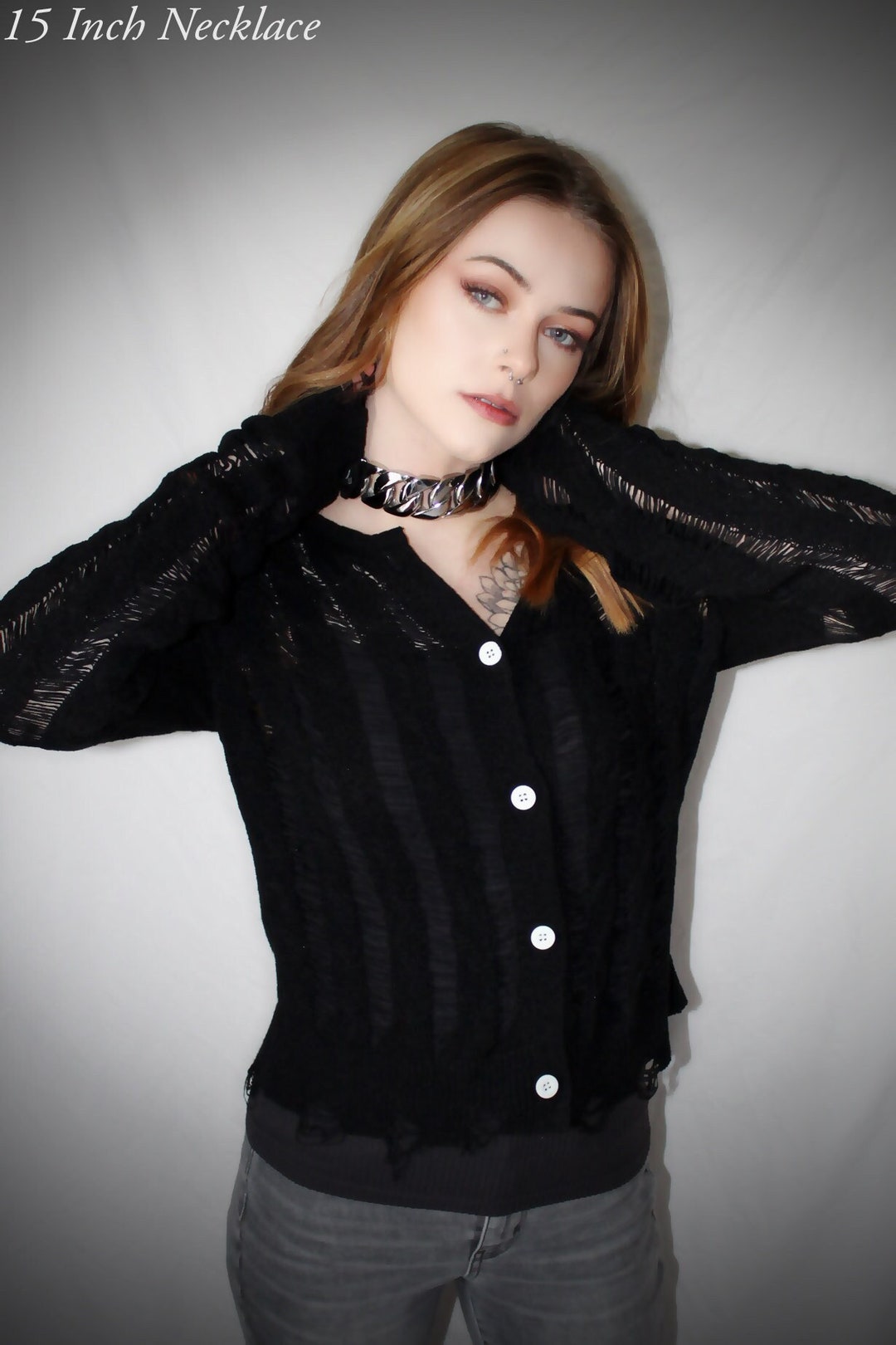 15 Inch Ultra Chunky Stainless Steel Curb Chain Necklace - Etsy